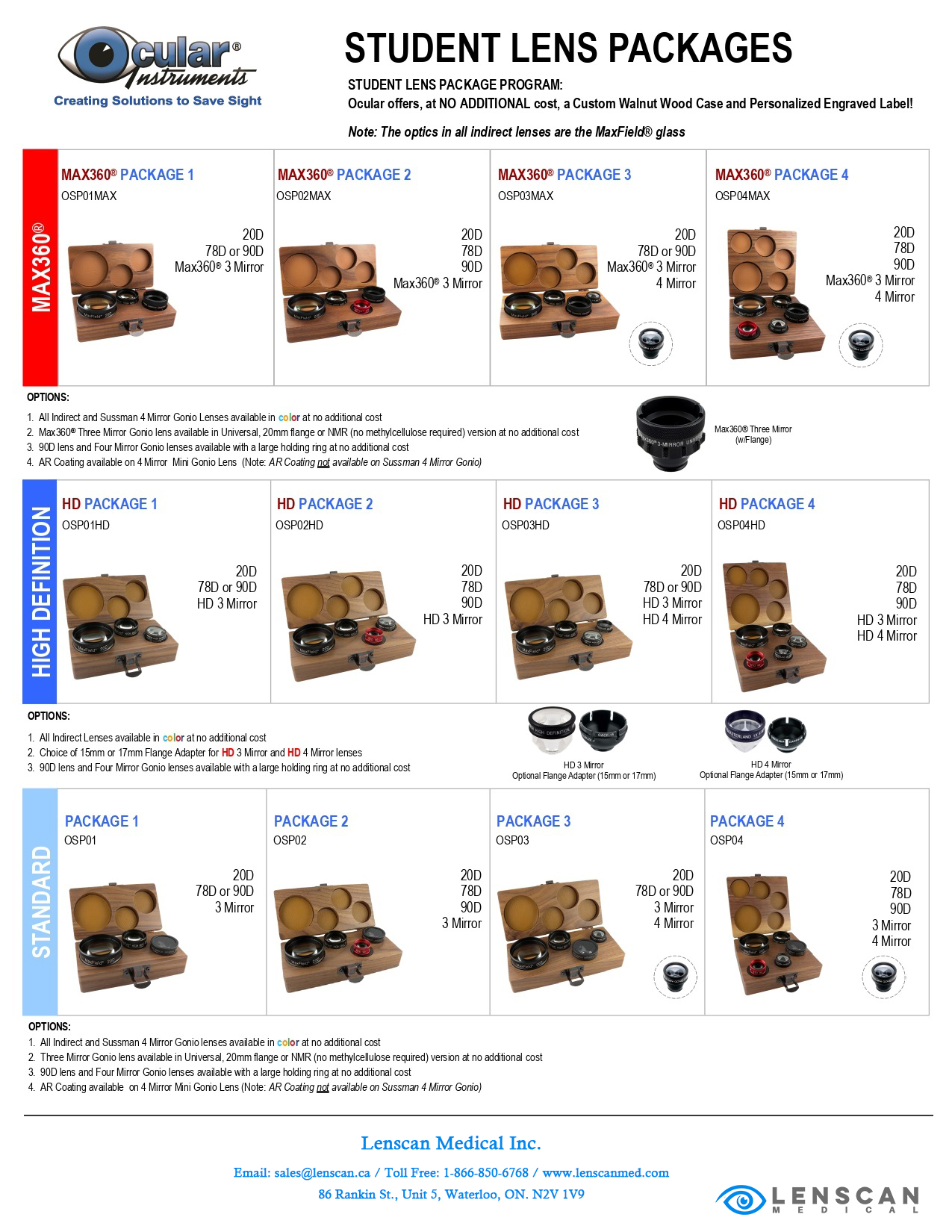 Ocular Student Lens Packages - Lenscan Medical Inc.